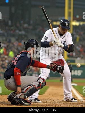 Detroit Tigers' Miguel Cabrera looks on before a baseball game against ...