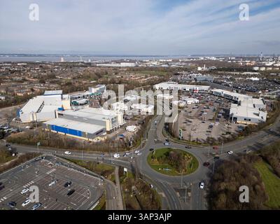 aerial view of the Coliseum Shopping Park, a shopping Centre in ...