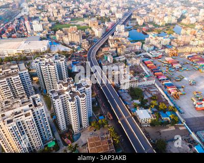 Aerial view of Chattogram Port with modern shipping containers and ...