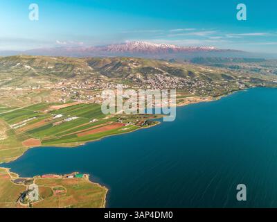 Aerial view of Qaraoun lake, Qaraoun, Lebanon Stock Photo - Alamy
