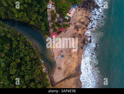 Aerial view of Cola Beach, Canacona, Goa, India Stock Photo - Alamy