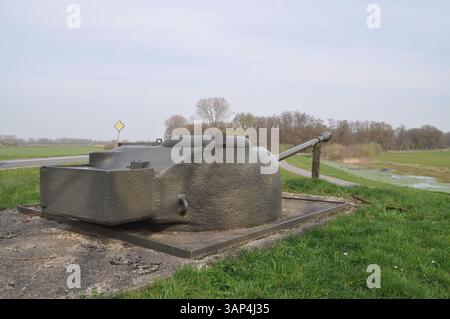 Sherman tank turret at the former IJssel line, Olst, The Netherlands ...