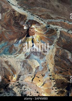 Aerial view of Painted Desert and Arckaringa hills in outback South ...