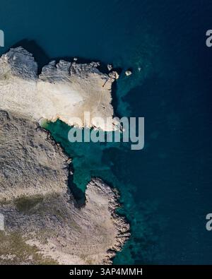Aerial view of Coki Island coastline, Baska, Croatia Stock Photo - Alamy