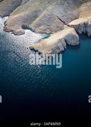 Aerial view of Coki Baska Island's beautiful coastline, Croatia Stock ...
