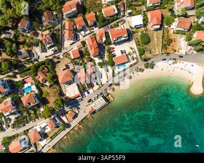 Aerial view of Sutivan village during the summer, Croatia Stock Photo ...
