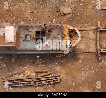 Aerial view of ships under construction at New Yangzi Shipbuilding in ...