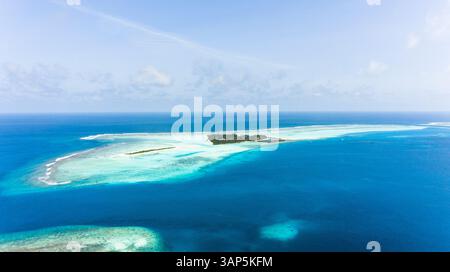 Aerial view of the local island Mathiveri, Maldives Stock Photo - Alamy