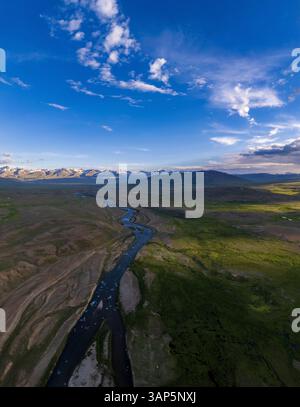 Aerial view of beautiful Deosai Plains with majestic mountains and ...