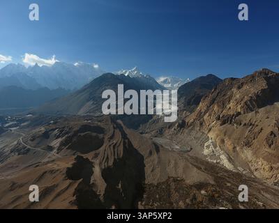Aerial view of Passu Glacier, Hunza Valley, GIlgit Baltistan, Pakistan ...