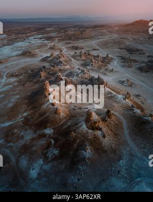 Aerial view of the valley of the Pinnacles Desert of Nambung National ...