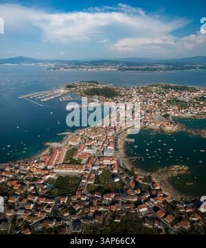 Beautiful view of the Arousa island village in Galicia, Spain Stock ...