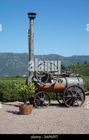 The Vintage steam locomotive in Vina Montes typical vineyard in ...