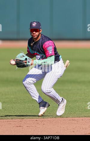 Greensboro Grasshoppers Jesus Castillo (26) at bat during a game ...