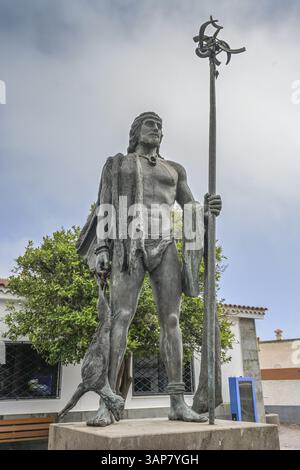 Bronze statue of a Guanche, indigenous people of Tenerife, Canary ...