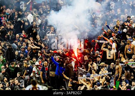 PSG fans celebrate after the Champions League semifinal, second leg ...