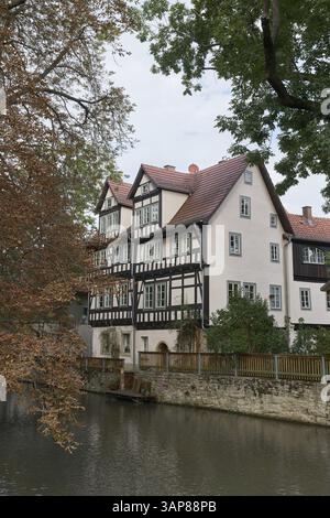 Residential buildings on the River Gera in Gera Stock Photo - Alamy