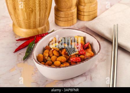 Japanese snack - Chili mame arare rice spicy cracker Stock Photo - Alamy