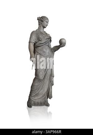Roman statue of the goddess Urania, muse of astronomy. 2nd century AD. Hall of Muses, Museo Pio ...
