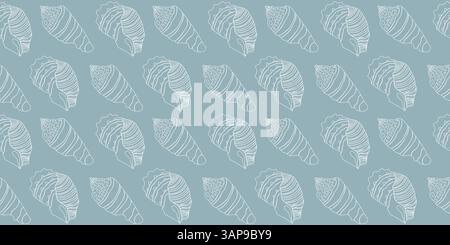 Sea shells, fossils and mollusks seamless pattern Stock Vector Image ...