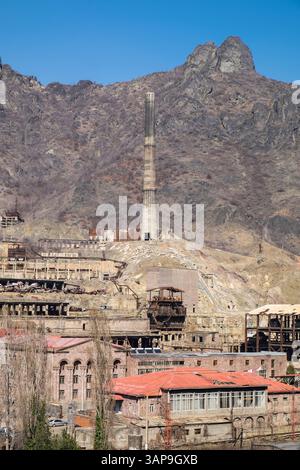 Armenia, Alaverdi, Old Soviet-era copper mining and smelting plant ...