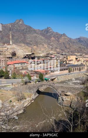 Armenia, Alaverdi, Old Soviet-era copper mining and smelting plant ...
