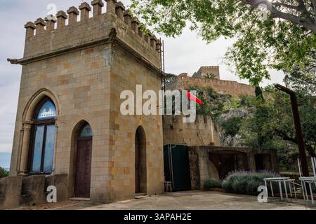 Xátiva, Spain, 04-15-2025: Tower of the Xátiva castle fortress Stock ...
