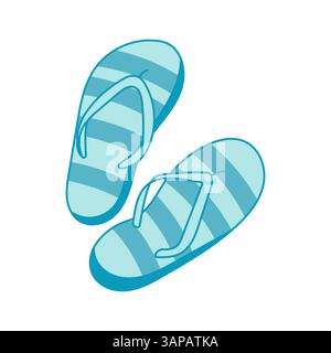 Flip-flops cartoon icons in set collection for design. Beach shoes vector symbol stock web ...