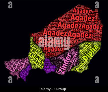 Niger regions map isolated on white background Stock Vector Image & Art ...