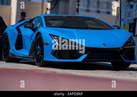 April 3, 2025. Miami. Lambo concept. Lamborghini super car on the city ...