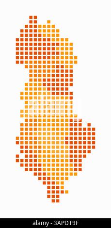 Albania dotted map. Digital style map of the country on white ...