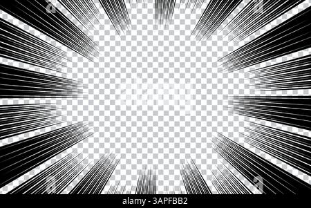 manga comic with Concentrated lines on transparent background Stock ...