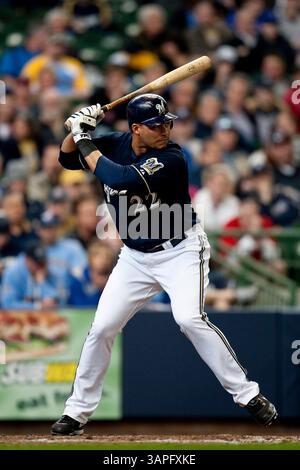 MILWAUKEE, WI - APRIL 07: Milwaukee Brewers Second base Jonathan Villar ...