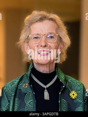 Former Irish President Mary Robinson takes her seat for a ceremony to mark the anniversary of ...