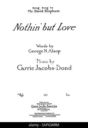 The cover features the song 'Being Sung by Mr. David Bispham,' with ...