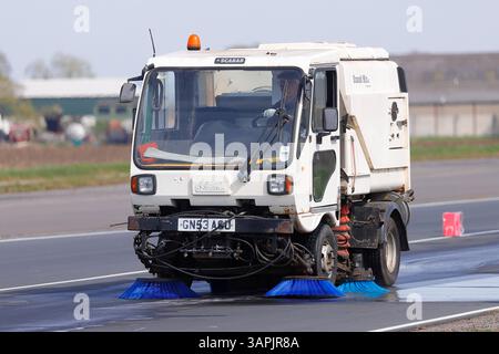 Race track road sweeper cleaning up the drag strip at Melbourne Raceway ...