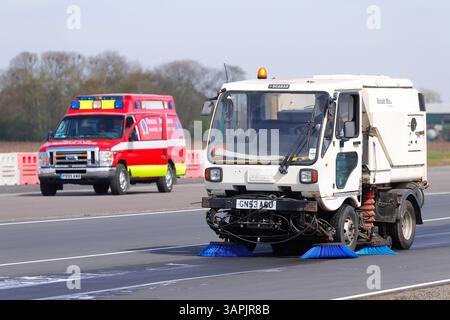 Race track road sweeper cleaning up the drag strip at Melbourne Raceway ...
