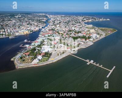 An aerial view of Belize cityscape Stock Photo - Alamy