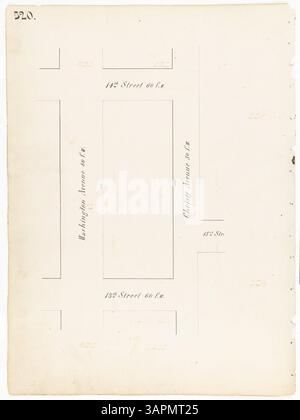 Survey map of blocks 489-492 and 505-656 in St. Louis, showing ink ...