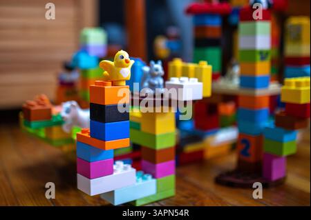 April -15 2025- Bucharest Romania-Lego pieces with little people ...