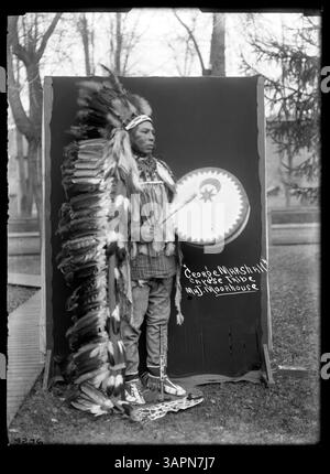 This photograph by Lee Moorhouse shows George Red Hawk, a Cayuse tribal ...