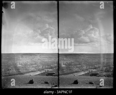 Stereo photograph showing a view of Pendleton, Oregon, from North Hill ...