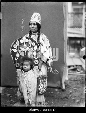 Photograph of Rosa Paul, a Walla Walla Indian, dressed in traditional ...