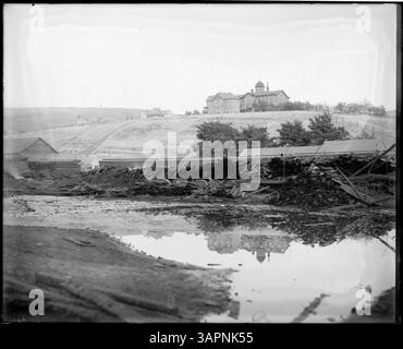 This photograph shows Pendleton High School viewed from beyond the ...