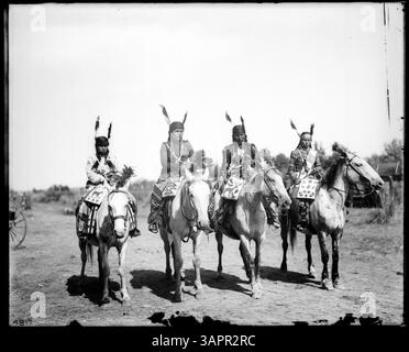 Photograph of Yakima Indians dressed in traditional regalia, captured ...