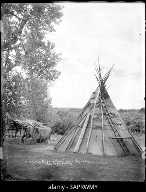 Photograph documenting camps on the Umatilla Indian Reservation ...