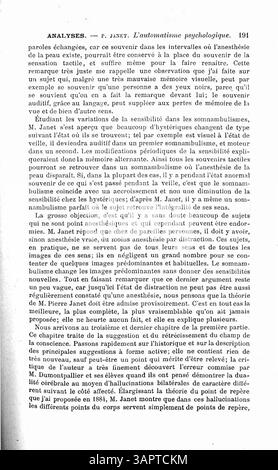 Review of Pierre Janet's 'L'automatisme psychologique', a critical ...