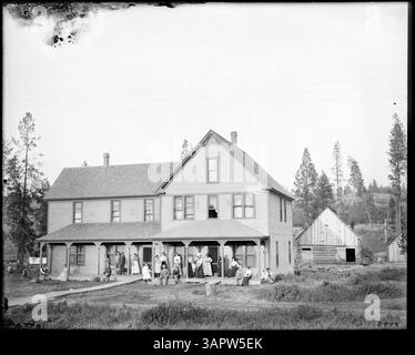 Photograph by Lee Moorhouse of the Meacham Hotel and a house in Meacham ...