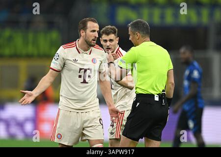 Bayern Munich's Josip Stanisic and Harry Kane reacts after a goal ...