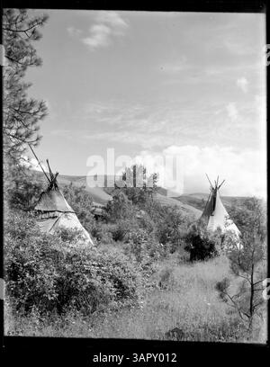 This photograph shows Native American camps on the Umatilla Indian ...